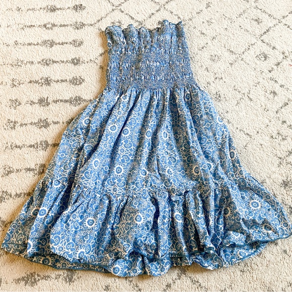 Moda International | Dresses | Moda International Blue Strapless Dress ...